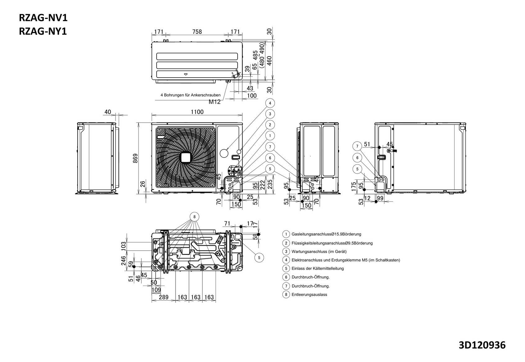 Klimatechnik / Mono- & Multisplit-Geräte / DAIKIN Außengerät RZAG125NV1 ...