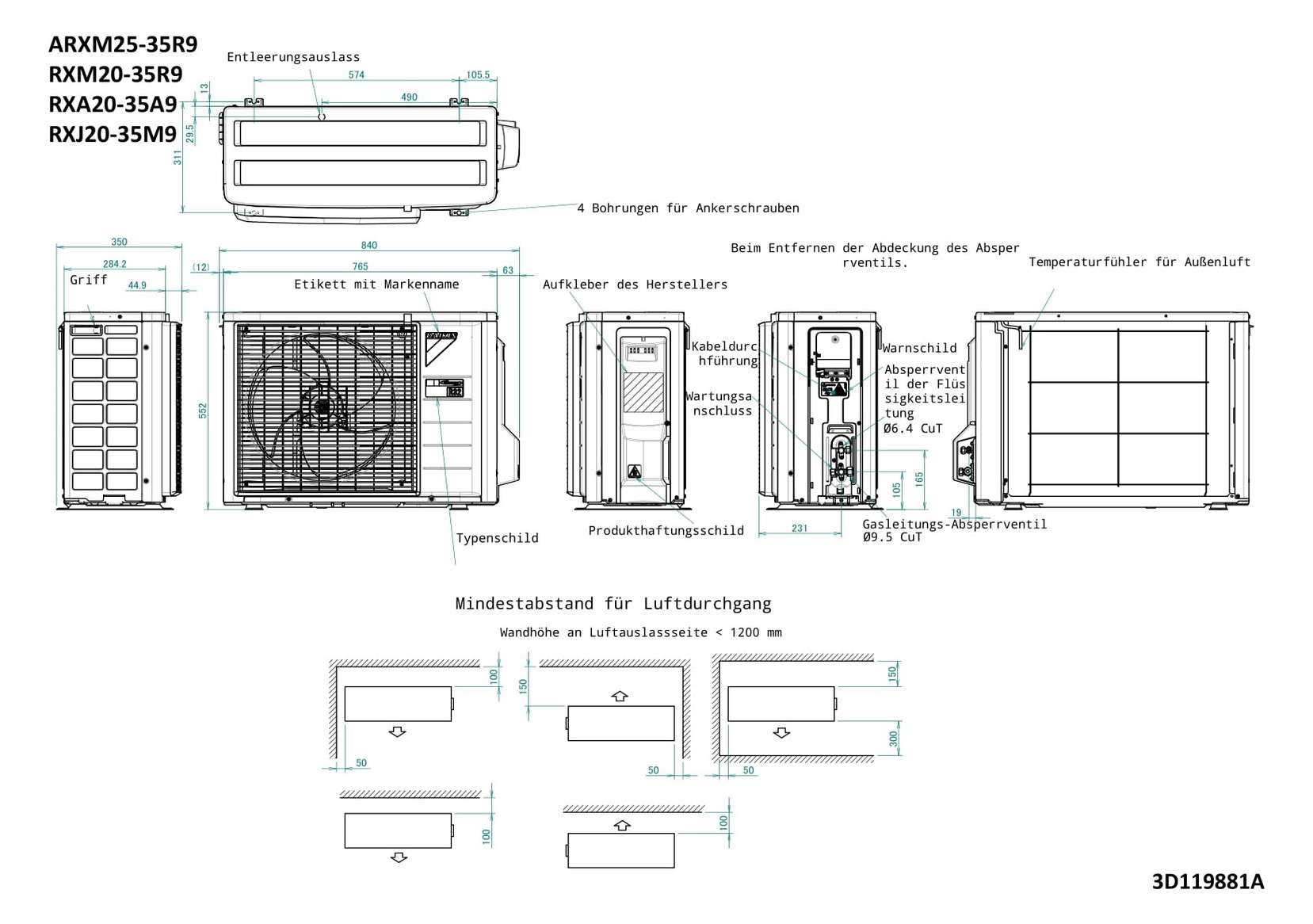 Klimatechnik / Mono- & Multisplit-Geräte / DAIKIN Außengerät RXM25R9 ...