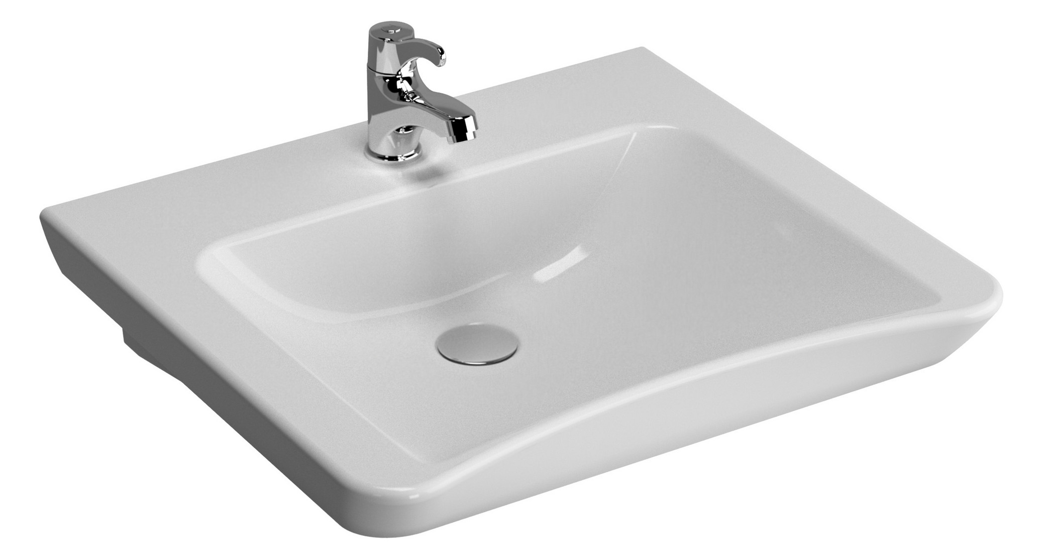 VitrA Bad Waschtisch Conforma 60x54,5/51cm, weiß hochglanz, ohne ...