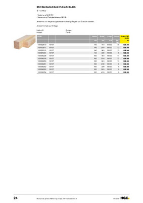 BSH Brettschichtholz Fichte SI GL24h 160x360mm L13000mm gehobelt gefast ...